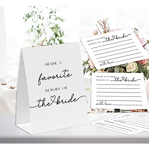 Xenseou Bridal Shower Share a Memory Sign and Card, Bridal Shower Sign, Hen Party Cards, Wedding Shower Game, Minimalist Share A Memory Cards for Bridal Shower-SAM06