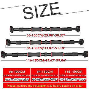 KDFJ Pull Up Bar, Chin up Bar No Screw Installation with Adjustable Width Locking, Upper Body Workout Bar for Home Gym Exercise Fitness-B-116-150