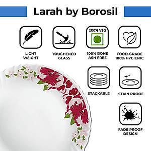 Borosil Gourmet Dinnerware Set For 6, 19 Pieces, White Dinner Plates and Bowls Sets, Chip Resistant Tempered Opal Glass, Stain Resistant, Dishwasher & Microwave Safe Dinner Set For Gifting, Serves 6