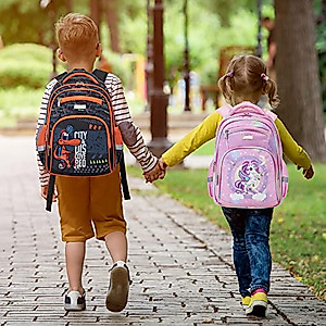 Robhomily Boys Backpacks for Elementary Kindergarten Backpack for Boy Kids School Backpack for Boys Lightweight Dinosaur