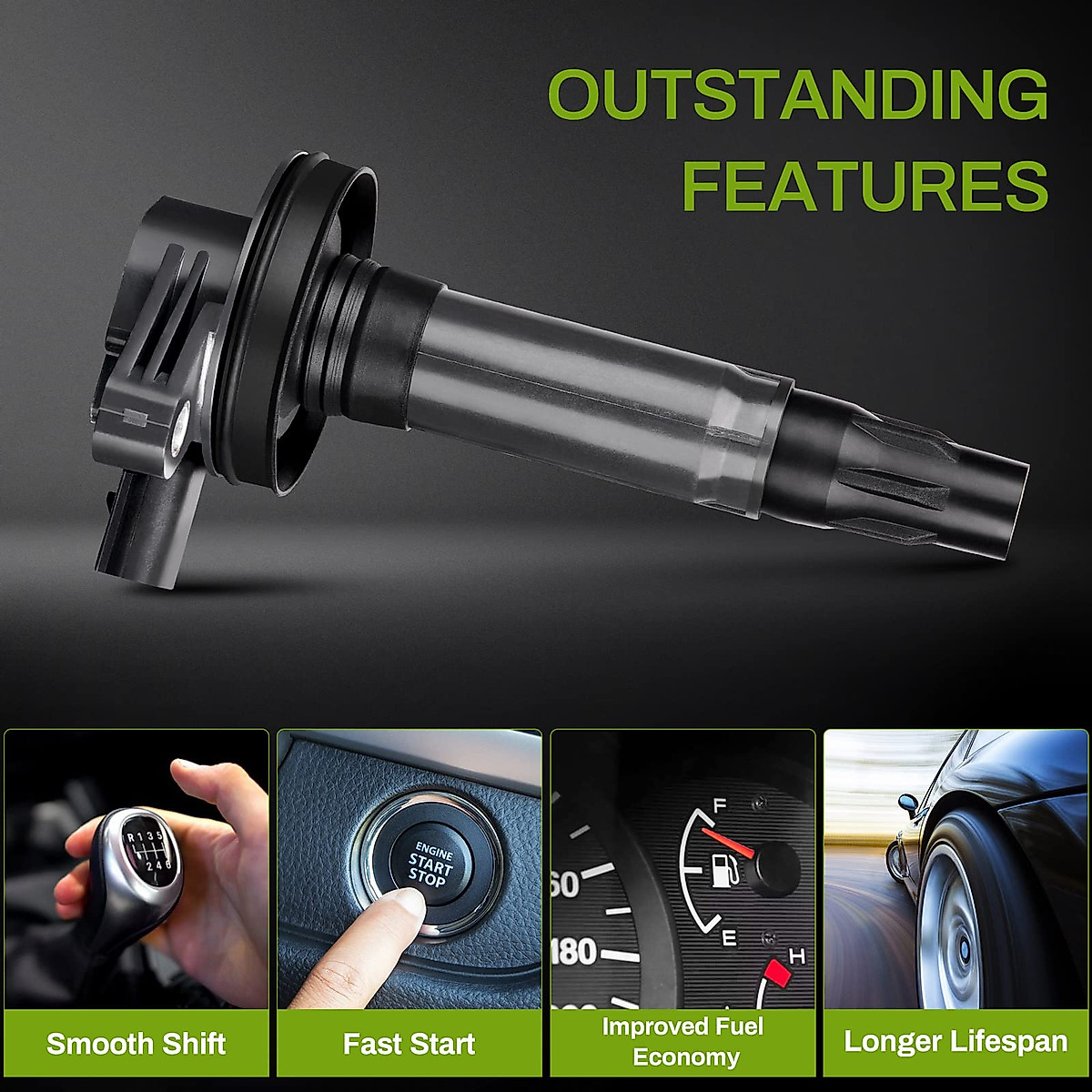 AUTOSAVER88 Ignition Coil Pack Set of 6 Compatible with Ford Edge Flex F150 Explorer Fusion Mustang Taurus - Lincoln MKS MKT MKK MKZ - Mazda 6 CX-9 Mercury Sable V6 3.7L 3.5L (Do not fit turbo)