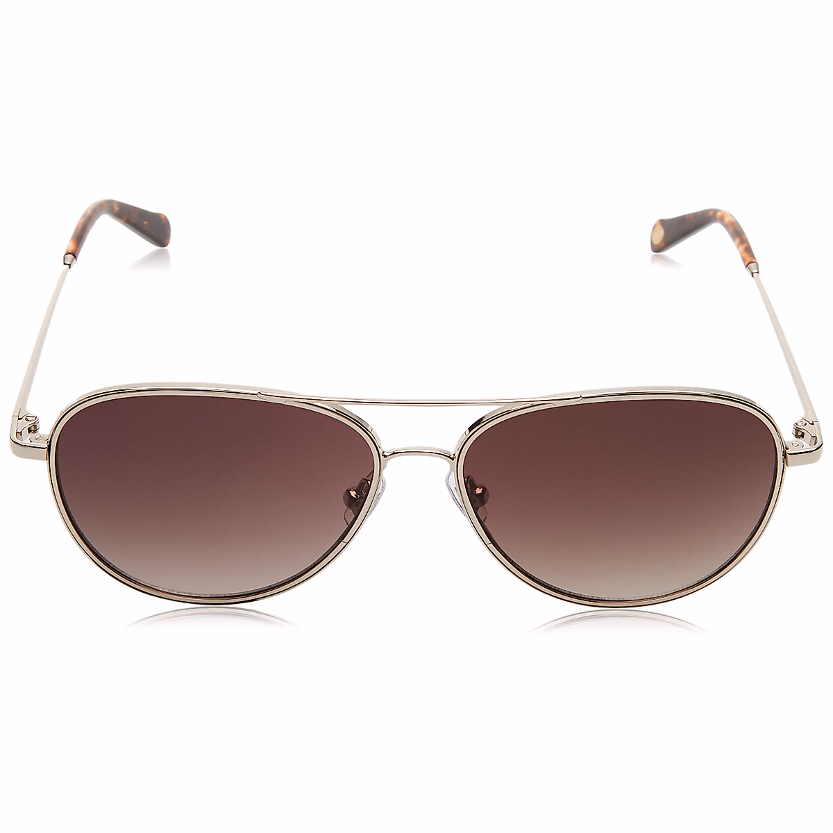 Fossil Women's Female Sunglass Style FOS 2096/G/S Aviator, Light Gold, 57mm, 14mm