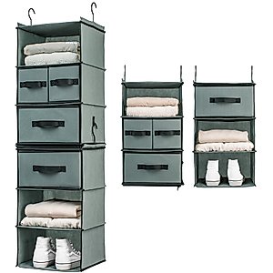 SMIRLY 6 Shelf Seperable Hanging Closet Organizer and Storage Shelves - Hanging Organizer for Closet, Hanging Shelves for Closet Organizers and Storage, Large Closet Organizer, Sweater Organizer.