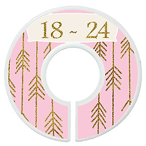 Mumsy Goose Nursery Closet Dividers, Closet Organizers, Baby Girl Clothes Dividers Pink Gold