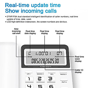 Corded Landline Phones for Home/Hotel/Office/Elderly, with Call Forwarding System, Tilt Display& Hands-Free, and Adjustable Volume