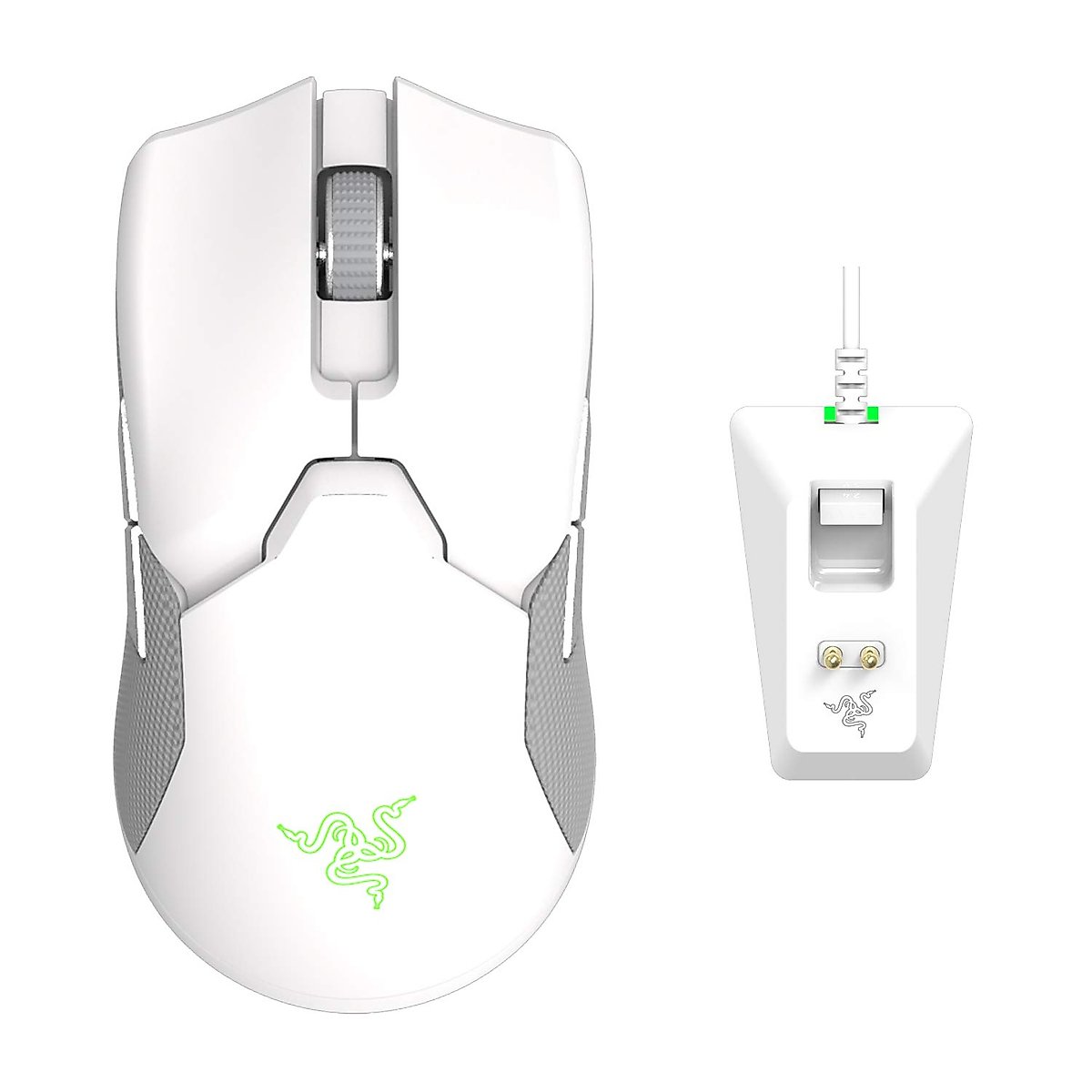 Razer Viper Ultimate Lightweight Wireless Gaming Mouse & RGB Charging Dock: Hyperspeed Wireless Technology - 20K DPI Optical Sensor - 74g Lightweight - 70 Hr Battery - Mercury White