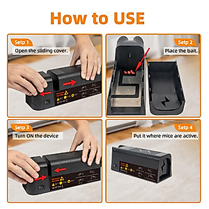 X-Pest Electric Mouse Traps Indoor, Rat Killer Electric Shock with High Voltage to Kill Mouse, Rat, and Other Rodents in Living Room, Kitchen, Garage, Attic, and Apartment, No Poisons and Safe