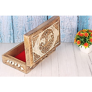 ARTISENIA Father's Day Gifts Wooden Tree of Life Keepsake Decorative Whitewash Finished Jewelry Box Tarot Card Decks Box Storage Organiser for Girls Women