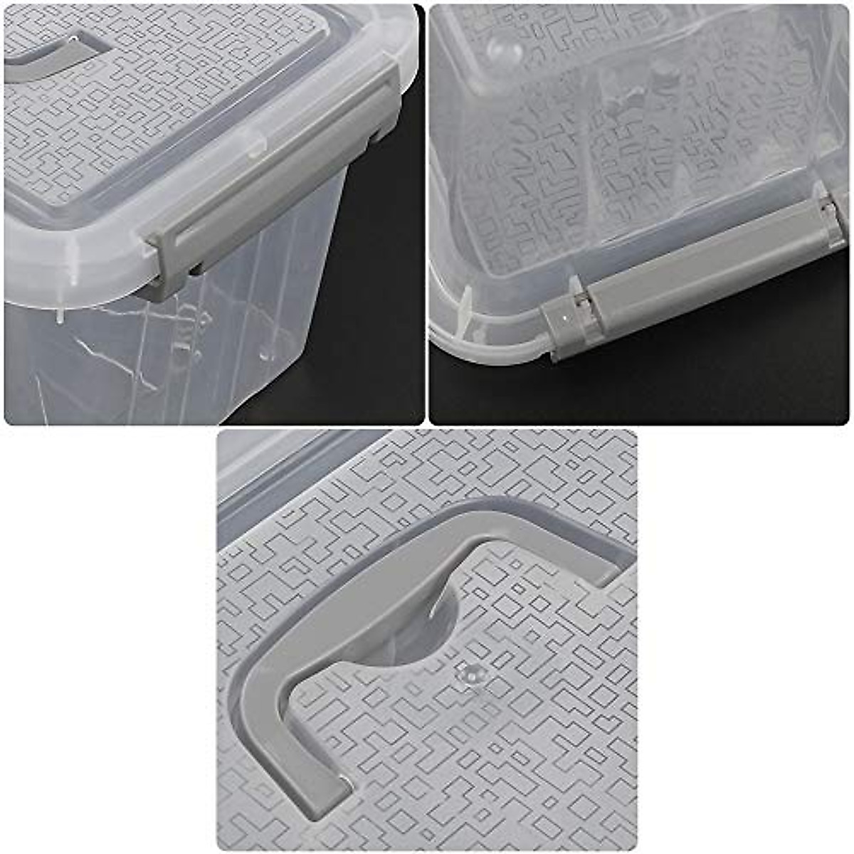 Minekkyes Set of 6 Plastic Latching Storage Box, Clear Storage Containers Bin with Lid, 7 Quart