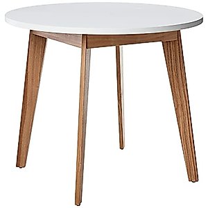 Amazon Brand – Rivet Noah Round Modern Ash Dining Table, 35.4"W, White