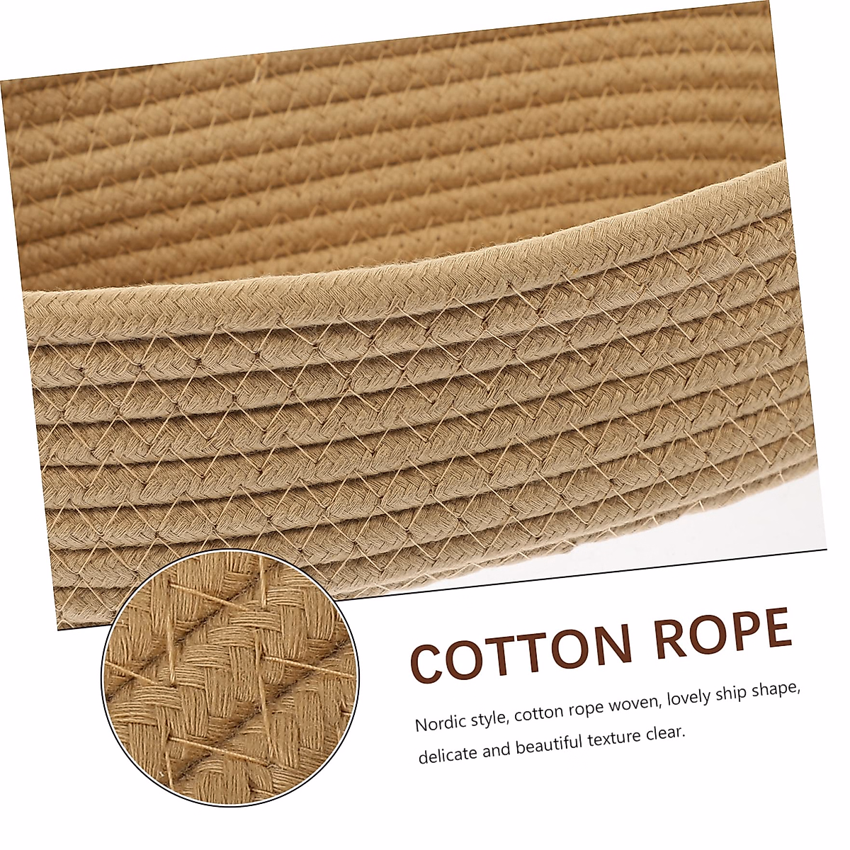 Cabilock Rope Cotton Basket, Small Woven Storage Bins, Khaki Color, 150 Special Features