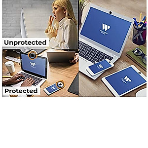 Webcam Cover Black 6 Pack, NanoTech Reusable Adhesive Protection and Security for Laptops, Smartphones, Tablets, Desktop - Works Safely on Any Electronics Surface - Protect Your Privacy