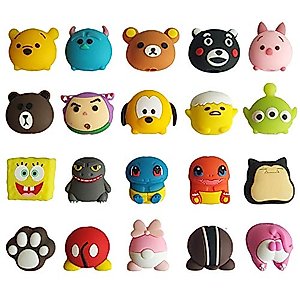 20 Pcs Cable Protector for iPhone/ipad USB Cable, Plastic Cable Protectors Cute Bear Dinosaur Animals Charging Cable Saver, Phone Accessory Protect USB Charger (Type A(20PCS)
