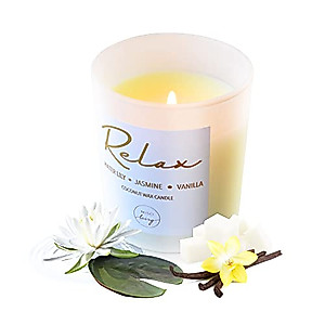 MISO Living - Relax Scented Candles, Aromatherapy Candle, Wood Wicked Candles With 55+ Burn Time, Vanilla, 8.5 Oz