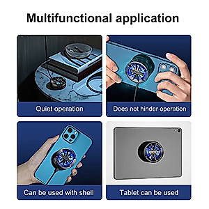 OCUhome Phone Cooler, Powerful Semi-Conductor Radiator Strong Suction High-Speed Rotation Magnetic Semiconductor Phone Cooling Holder for Gaming Phone Black