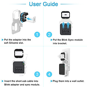 256GB Blink USB Flash Drive for Local Video Storage with The Blink Sync Module 2 Outlet Wall Mount Bracket Holder for Blink Outdoor with Short Cable (Blink Add-On Sync Module 2 is NOT Included)
