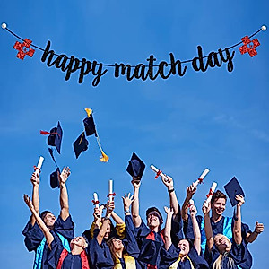 Happy Match Day Banner, Residency Match Day Decorations, Congrats on Matching, Medical School Graduation Party Decorations Black Glitter