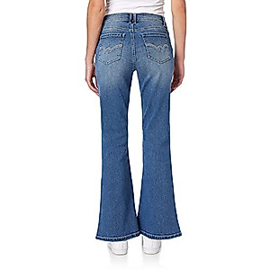 WallFlower Women's Flirty Curvy Super Flare High Rise Insta Stretch Juniors Jeans, Joelle, 13
