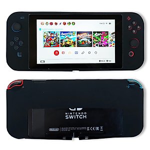 Protective Case for Nintendo Switch, Soft Silicone Slim Case Cover Compatible with Nintendo Switch OLED. (Black 1PCS)
