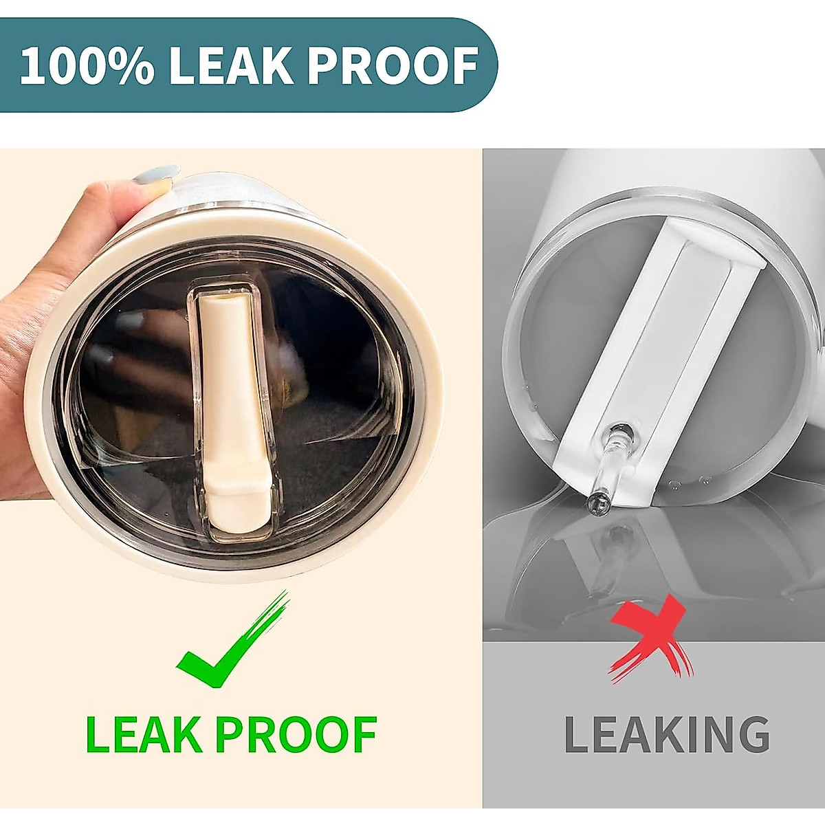 2Pcs 30oz Tumbler Flip Straw Lid Replacement Compatible with Stanley Quencher, Spill Proof Splash Resistant Liak Proof Tumbler Lids, Reusable Tumbler Cover Compatible with Stanley (C/2Pcs)