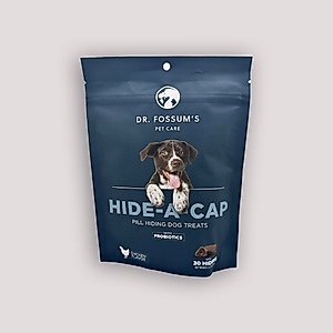 Dr. Fossum's Hide-A-Cap Pill Hiding Treats for Dogs - Probiotic-Infused, Chicken-Flavored Medicine Concealment - Vet-Recommended, Non-Toxic - 30 Count