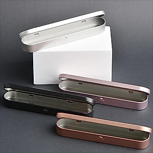 Metal Hinged Tin Pen Box Small Pencil Case Rectangular Empty Hinged Tins Box Containers Storage Organizer for Pen, Pencil, Makeup Brushes(Pink)