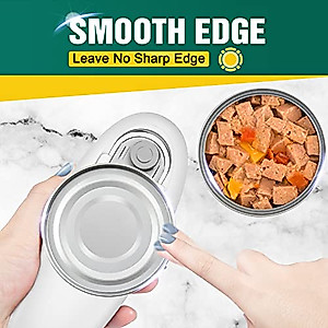 Electric Can Opener, Simple Open Cans with One Touch - Smooth Edge Automatic Kitchen Gadget for Seniors with Arthritis, Food-Safe and Battery Operated Handheld Can Opener Fits All Can Sizes