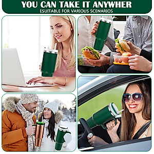 BELYQLY New Version 40oz Stainless Steel Vacuum Insulated Tumbler with Lid and Straw for Water, Smoothie and More, Iced Tea or Coffee (Christmas Green)