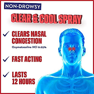 Mucinex Sinus Max Clear & Cool Nasal Decongestant Spray, Cooling Menthol Flavor, 0.75 fl oz, Fast Acting Medicine that Lasts 12 Hours, Relieves Sinus Pressure and Nasal Congestion