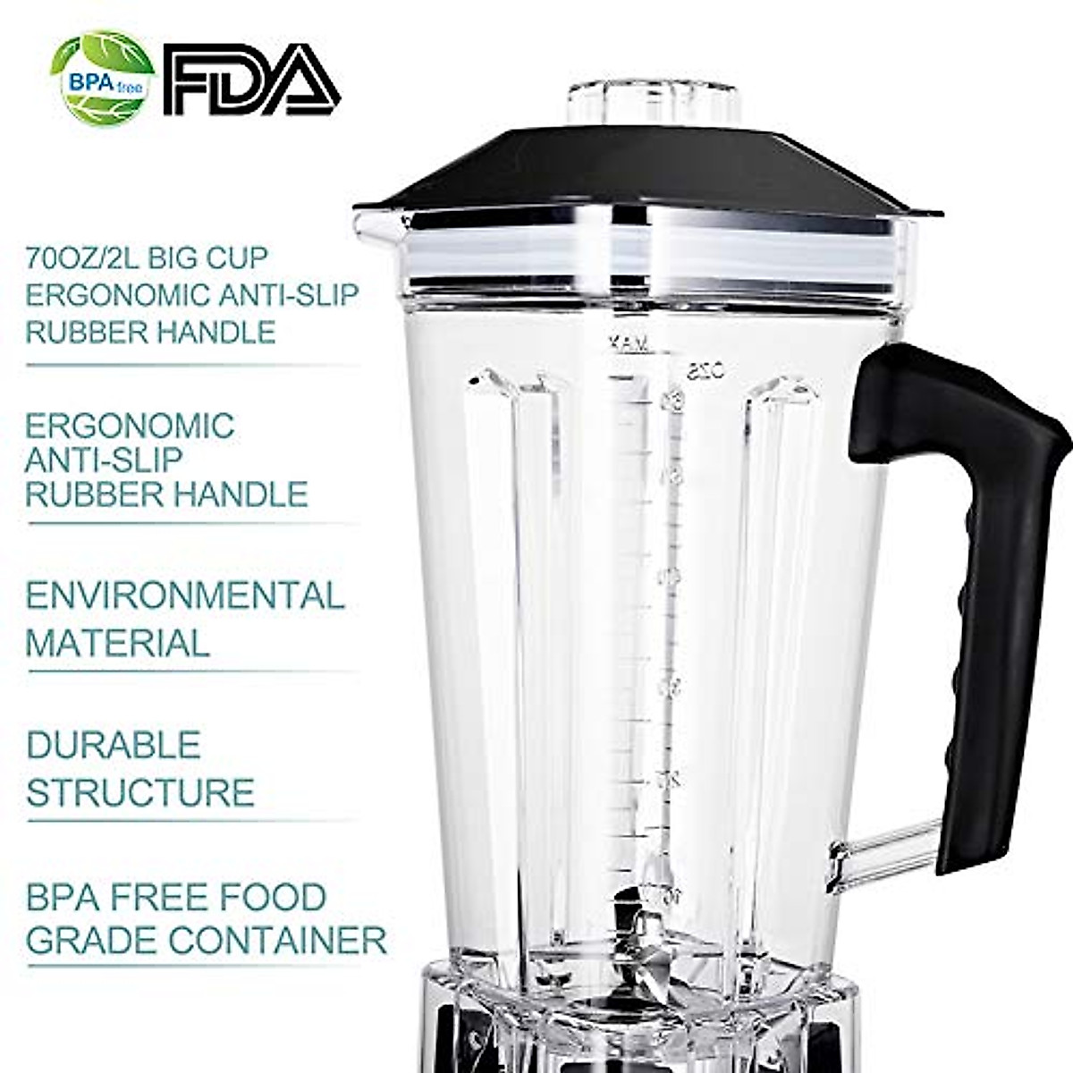 Professional Countertop Blender, 2200W High Power Commercial Blender for Shakes and Smoothies with 70Oz BPA Free Container, Built-in Timer Smoothie Maker Mixer for Crushing Ice, Frozen Dessert