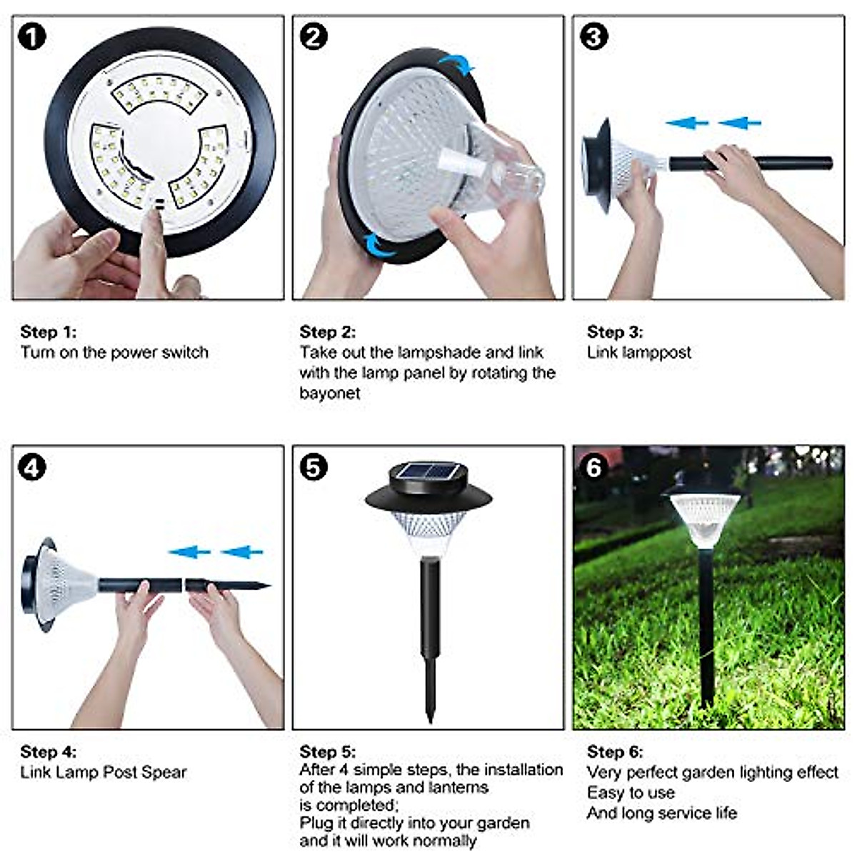 Solar Pathway Lights Outdoor,High Lumens Landscape Path Lights,IP65 Waterproof Auto On/Off White Solar Driveway Light,Long Lasting LED Solar Walkway Back Yard Lights for Garden Lawn Patio Walkway-2PCK