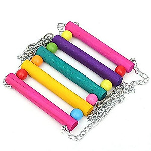 SONGBIRDTH Parrot Swing Toys - Pet Bird Parrot Parakeet Budgie Cockatiel Wooden Cage Hammock Swing Hanging Toy for Medium and Small Parrot