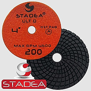 Stadea PPW108X Granite Polishing Pads 4" Diamond Pad Black Buff For Granite Quartz Stones Polish