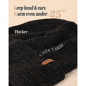 FURTALK Beanie Hats for Women Men Fleece Lined Winter Hats Soft Warm Womens Beanies for Winter Black Grey