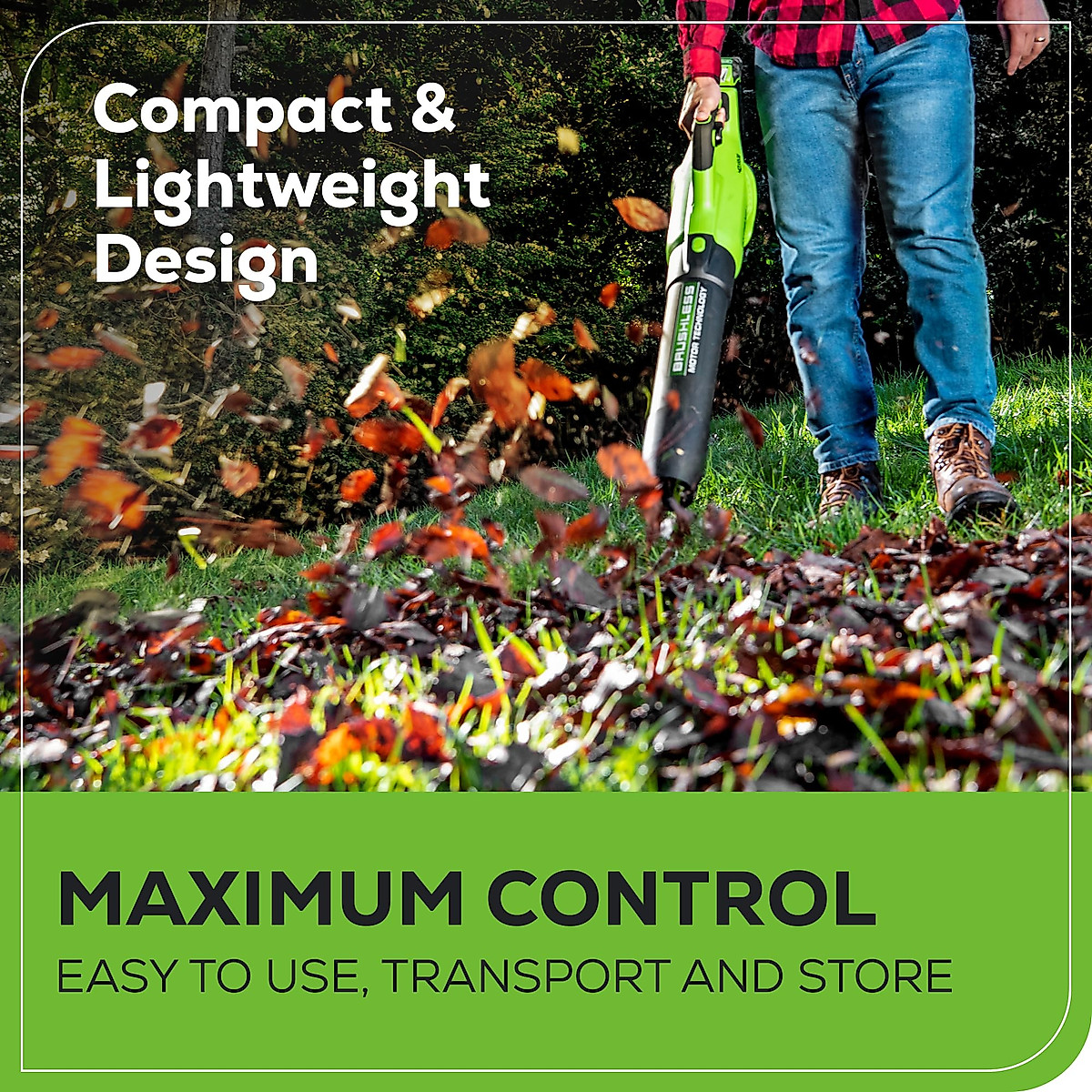 Greenworks 40V (130 MPH / 550 CFM / 75+ Compatible Tools) Cordless Brushless Axial Leaf Blower, 4.0Ah Battery and Charger Included