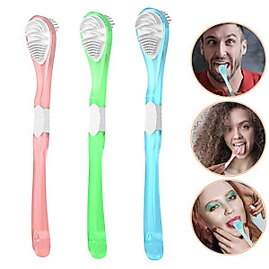 GLEAVI 3pcs Tongue Cleaning Brush Pro Tools Multifunctional Cleaning Brush Cleaning Scraper Tongue Brush Tounge Scraper Tongue Scraper Brush Portable Tongue Cleaners Tongue Clean Brush Pp