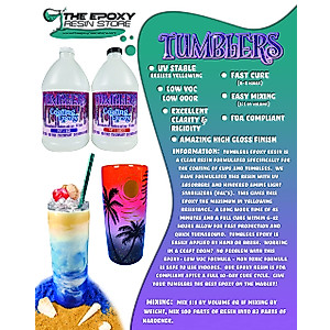 The Epoxt Resin Store - Tumbler Coating Epoxy Resin, Super Gloss Shine, Fast Cure, Self Leveling, Low Odor, Easy Mixing (1-1), UV Stable, 2 Part 1 Gallon kit