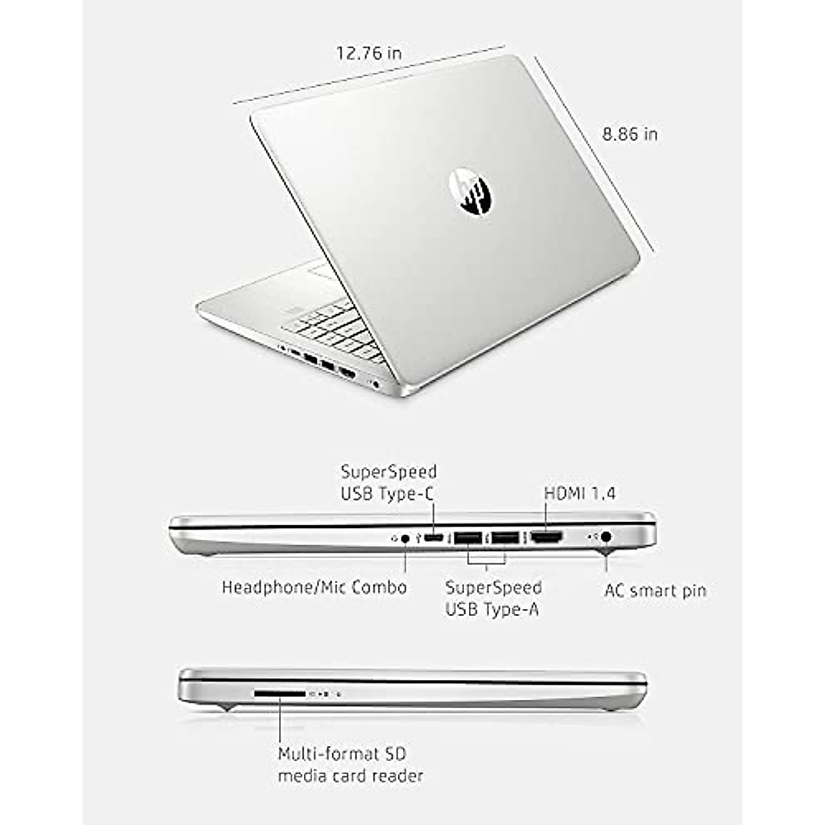 Newest HP 14" HD Touch-Screen Laptop, 11th Gen Intel Core i3-1115G4 3.0H (Beats i5-1035G1), 8GB RAM, 256GB SSD, WiFi 5, Webcam, Windows 10, EROSEFLAMINGO Accessories