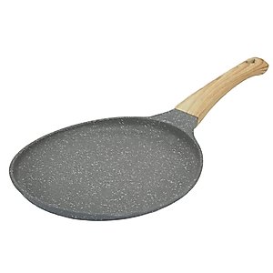 Crepe Pan, Nonstick Dosa Pan Aluminium Alloy Tortilla Pan Pancake Skillet with Wood Handle for Gas Stove Induction Cooker(20cm/7.84in)