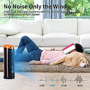 WESTTREE Fans for Home,Tower Fan with 3 Speeds & Oscillation, 70°Oscillating Tower Fan Cooling Bladeless Fan for Bedroom, 13Inch Personal Desk Tower Fan Stand-up for Office Desktop TF2202