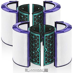 Katerelis 2 Pack Replacement True Filter for Dyson HP04 TP04 DP04 TP05 DP05, Purifier Fan Sealed Two Stage 360° Filter System Pure Cool Purifier Fan Filter & Activated Carbon Filter