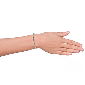 Cate & Chloe Leila 18k Tennis Bracelet, Women's 18k Yellow Gold Plated Tennis Bracelet w/Cubic Zirconia Square Crystals, 7.5" Sparkling Stone Bracelet for Women, CZ Wrist Bracelets