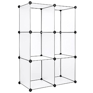 Modular Closet Systems Organizer 6-Cube Shelf Organizers with Shoe Rack DIY Plastic Storage Cubes for Efficient Space Saving