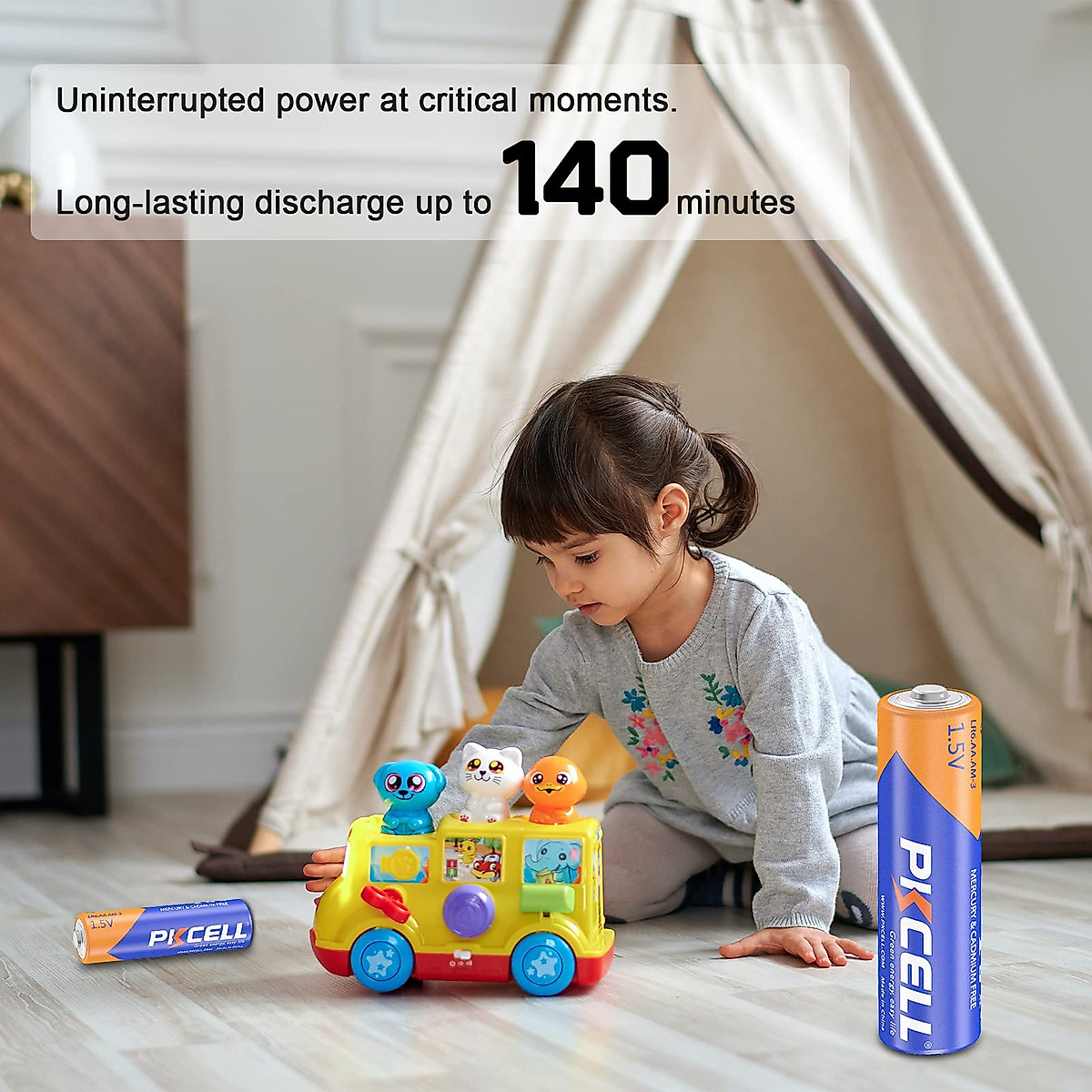 PKCELL AA LR06 Batteries,1.5V High Performance Disposable 12 Pack Double A Batteries for Keyboards Clocks Kids Musical Mat Toys Remote Controls (10-Year Shelf Life) X 12 Counts