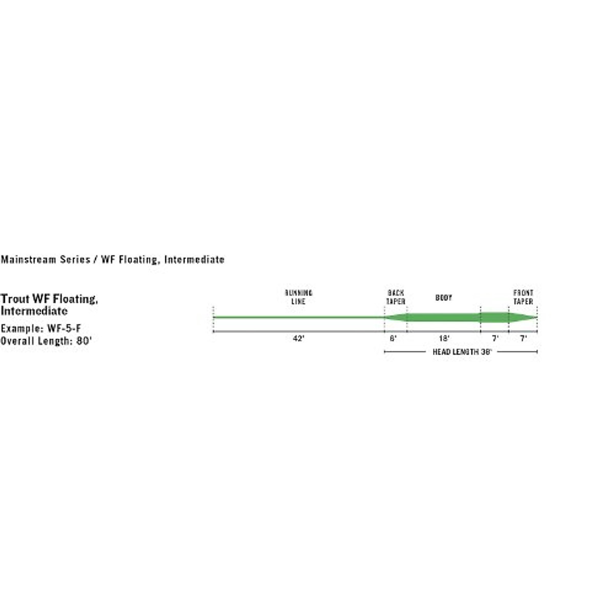 RIO Products Fly Line Mainstream Aqualux Intermediumiate Wf4I, Clear