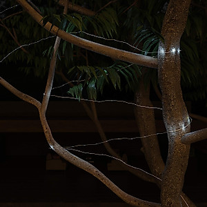 Home Pure Garden Outdoor Starry String Solar Powered Cool White Fairy 100 LED 8 Lighting Modes for Patio, Backyard, Events