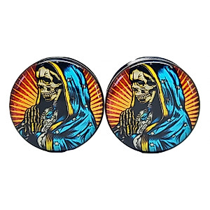 Pierced Republic Holy Skeleton Ear Plugs - Acrylic Screw-On - 10 Sizes Pair* (00 Gauge (10mm))