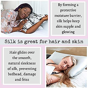 Celestial Silk 100% Silk Pillowcase for Hair Zippered Luxury 25 Momme Mulberry Silk Charmeuse Silk on Both Sides of Cover -Gift Wrapped- (Standard, Black)