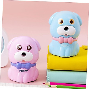 STOBOK Puppy Pencil Sharpener for Kids Manual Pencil Sharpener Mini Cute Manual Pencil Cutter for School Supplies Classroom Stationery Accessories, Pink