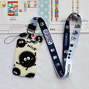 RHXWFDG Anime Soot Sprite Lanyard Keychain, ID Badges Key Lanyard for ID Card Holder, Cell Phone Case (Colorful)